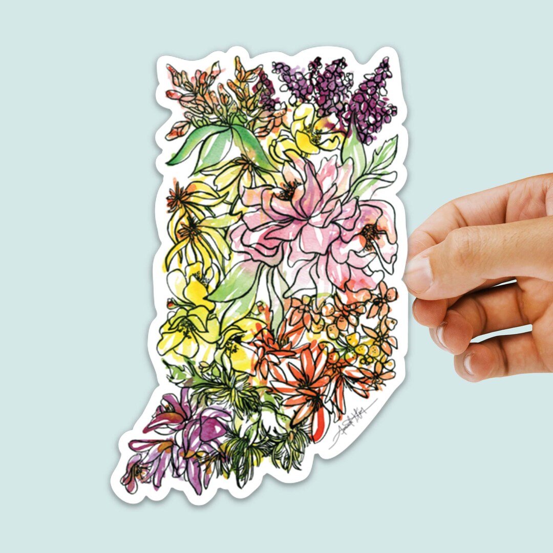 Indiana Vinyl Decal Cute Sticker Weatherproof Waterproof Water Bottle ...