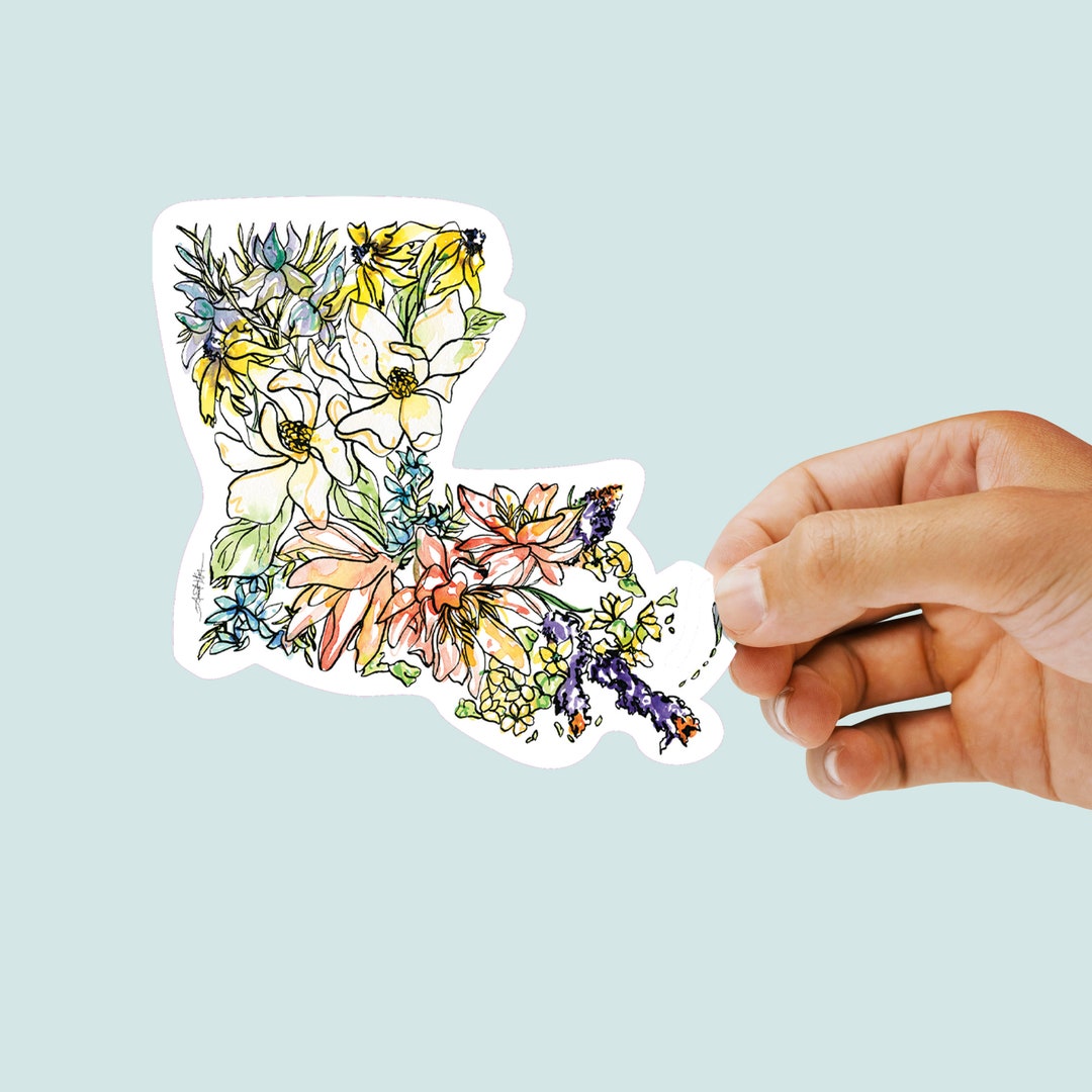 Louisiana Vinyl Decal Cute Sticker Weatherproof Waterproof Water Bottle ...