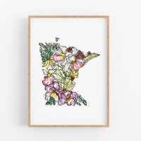 Minnesota State Flower Art - Etsy