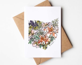 State Note Cards, State Stationery, Map, Personalized Note Cards ...