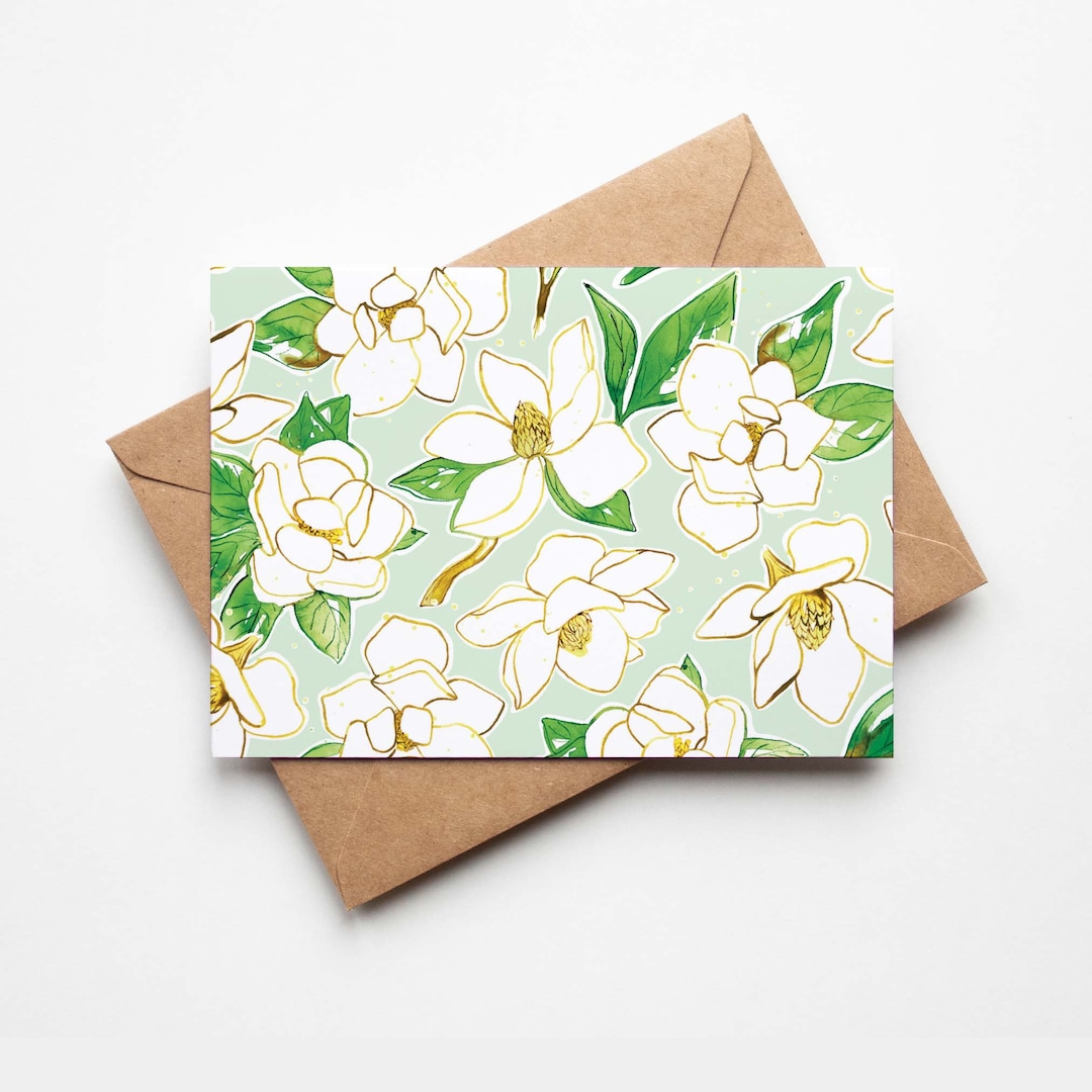 Magnolia Design Note Card Set Fine Art Gift Watercolor Artwork ...