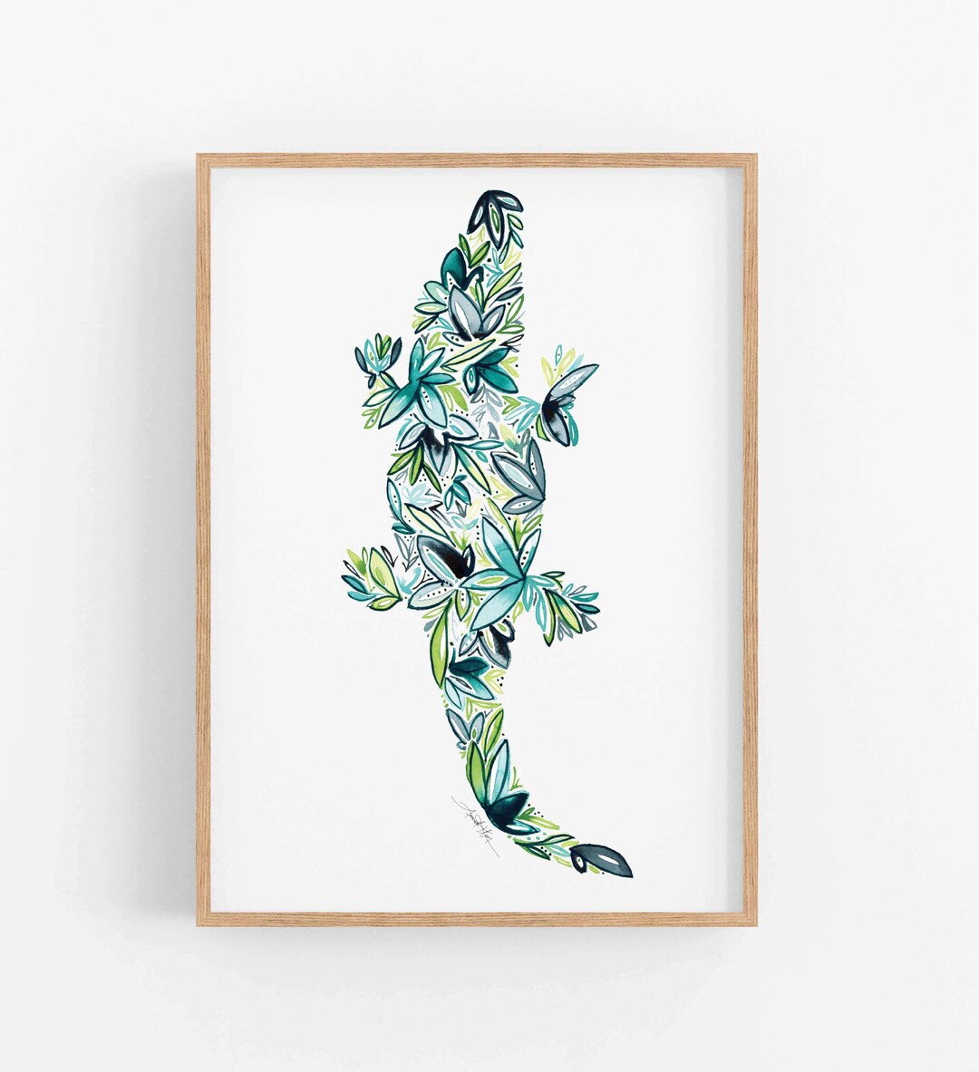 Alligator Fine Art Print Coastal Decor Watercolor Artwork Gift for Her ...