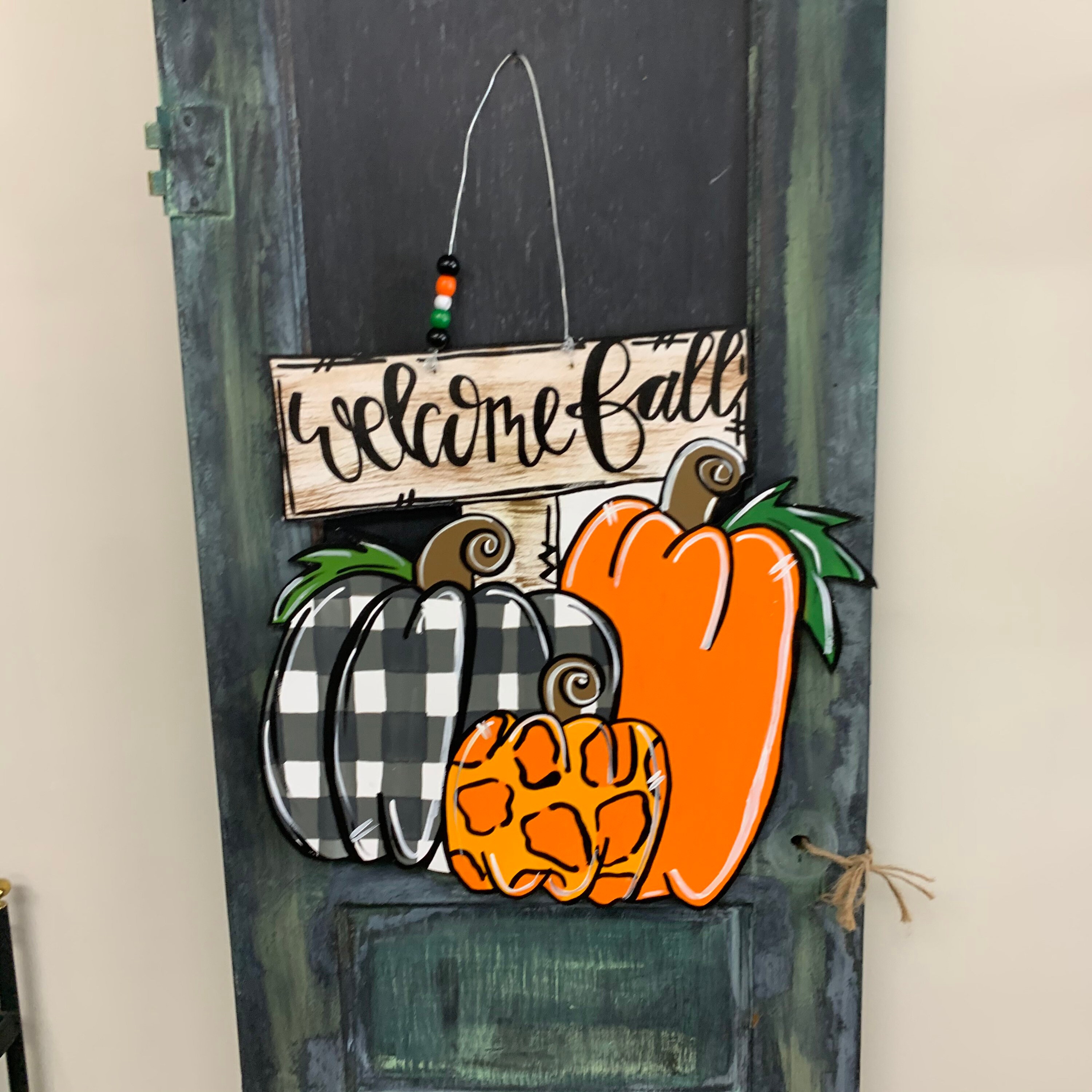 Fall Door Hanger Fall Decor Pumpkin door hanger hand | Etsy