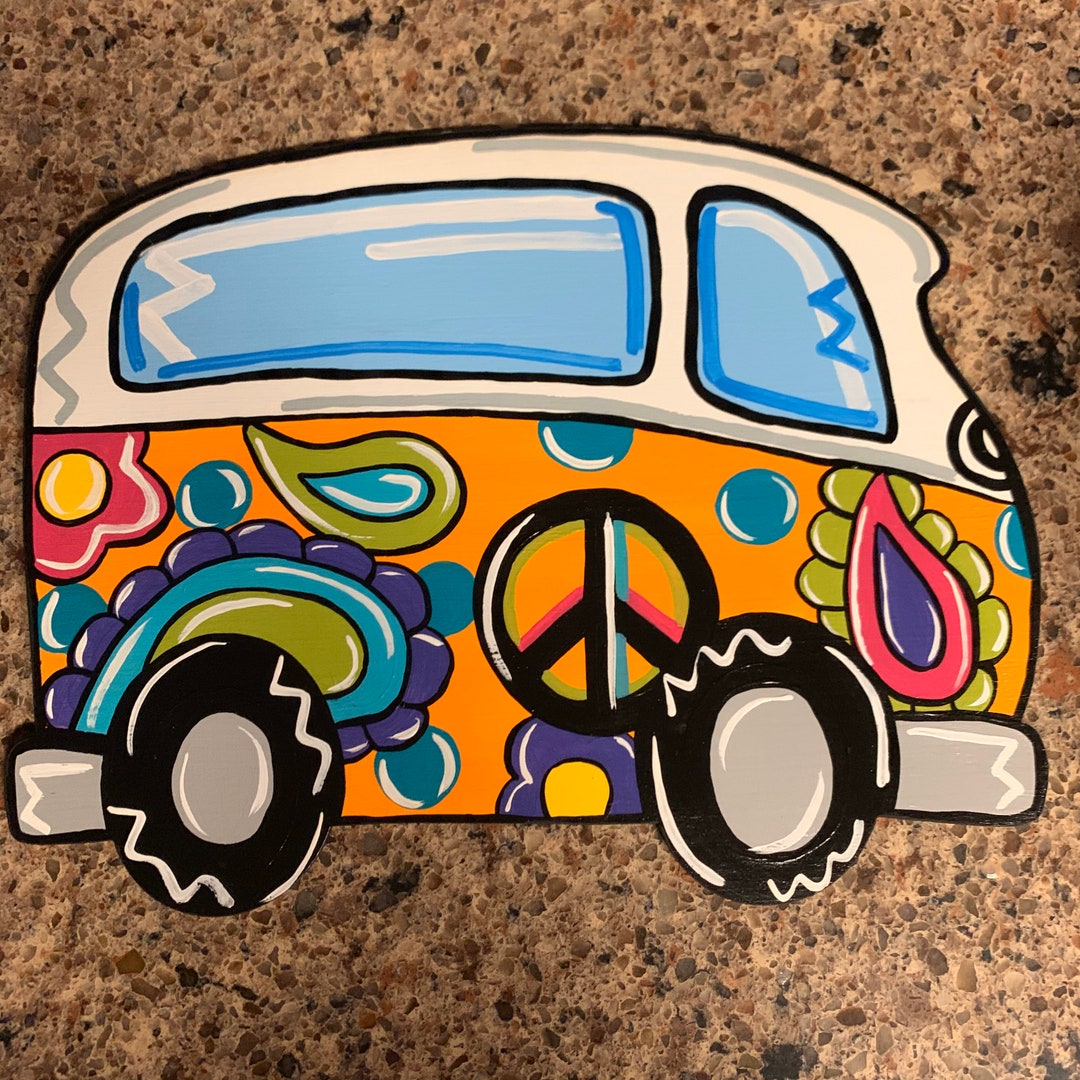 VW Bus Sign,peace Sign,whimsical Decor,summer Decor, Door Decor ...