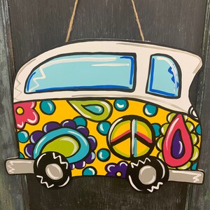 VW Bus Sign,peace Sign,whimsical Decor,summer Decor, Door Decor ...