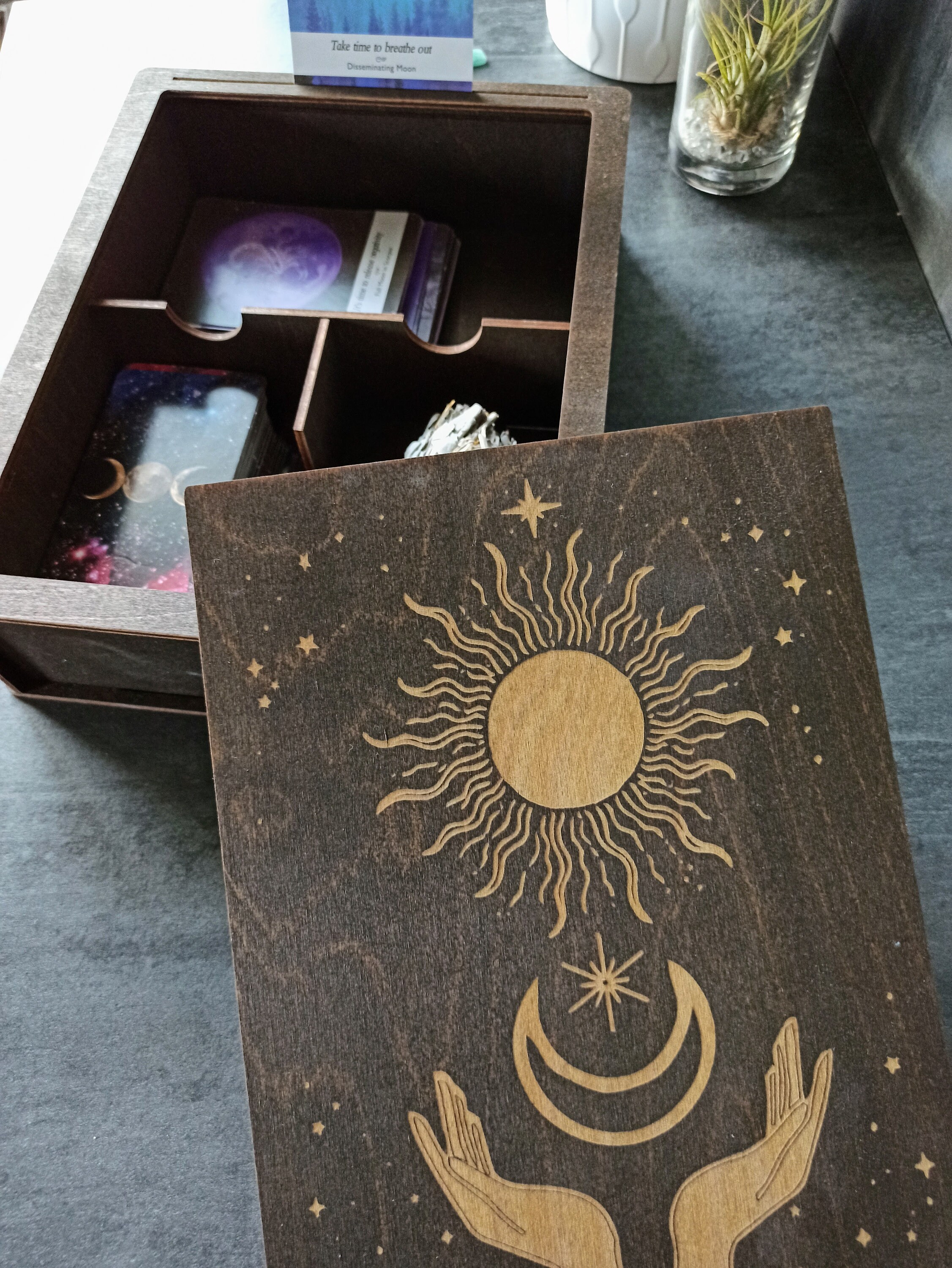Large altar box. Wiccan supplies / tarot deck / crystals / | Etsy