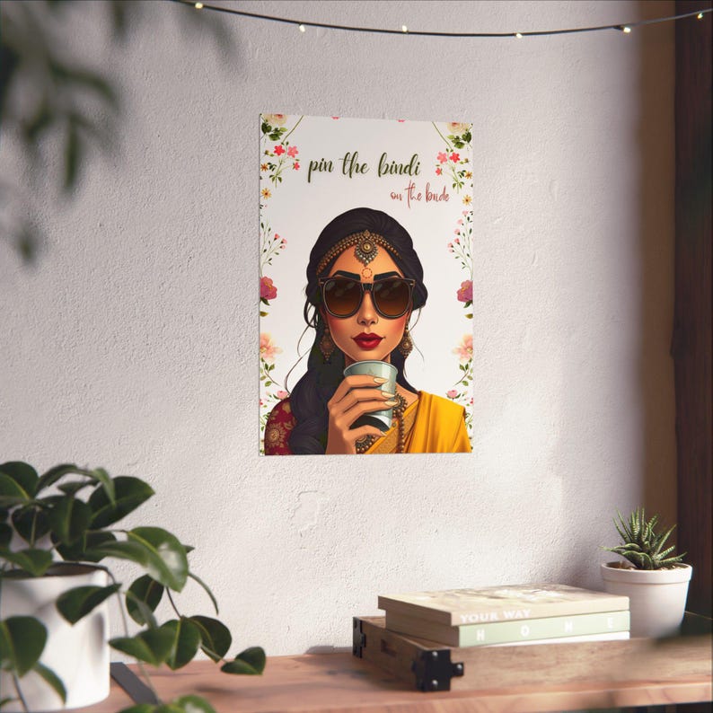 Pin the Bindi Bridal Shower Game Poster: Indian Wedding Party Decor - Etsy