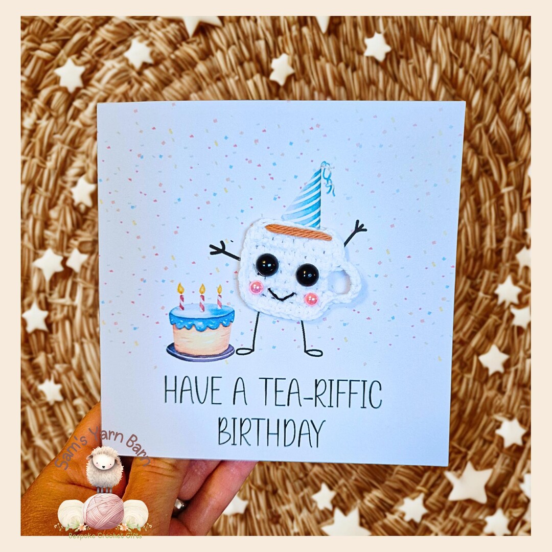 Tea-riffic Happy Birthday Handmade Birthday Card | Cute Tea Pun ...