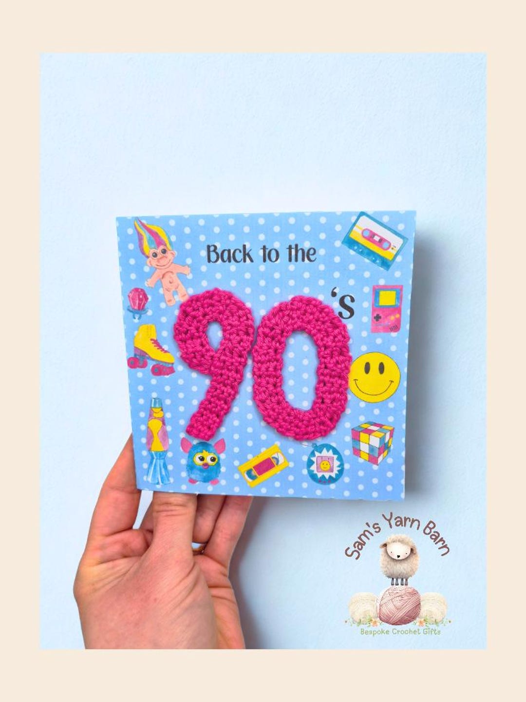 90s Theme Crochet Birthday Card: Retro Nostalgia - Etsy