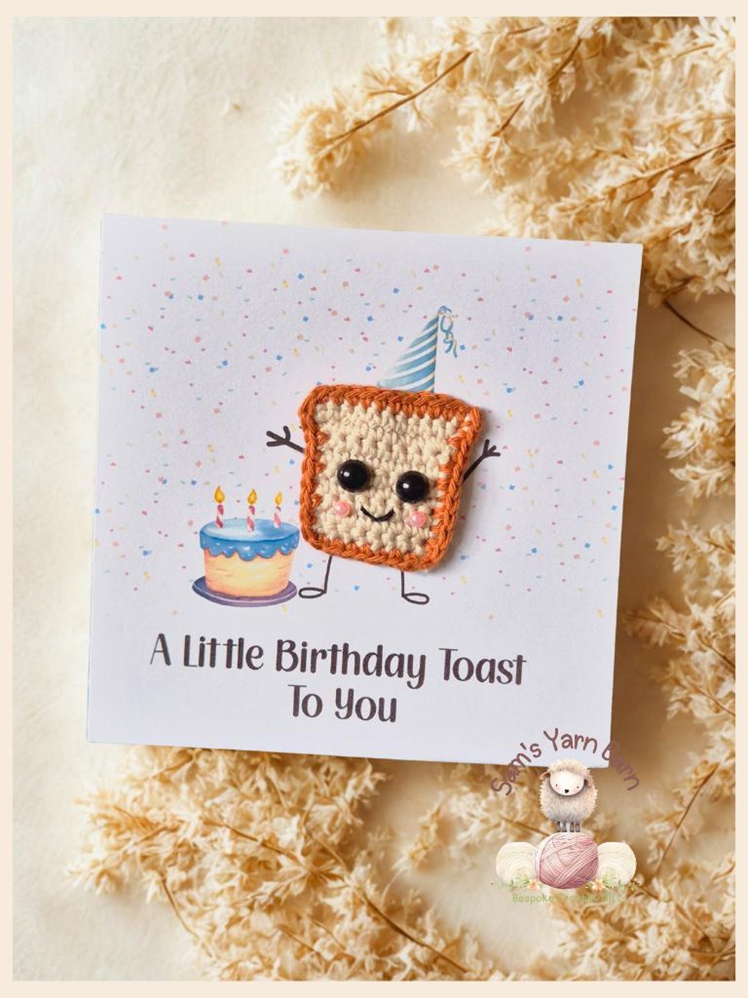 Crochet Birthday Card: Funny Toast, Handmade Keepsake - Etsy