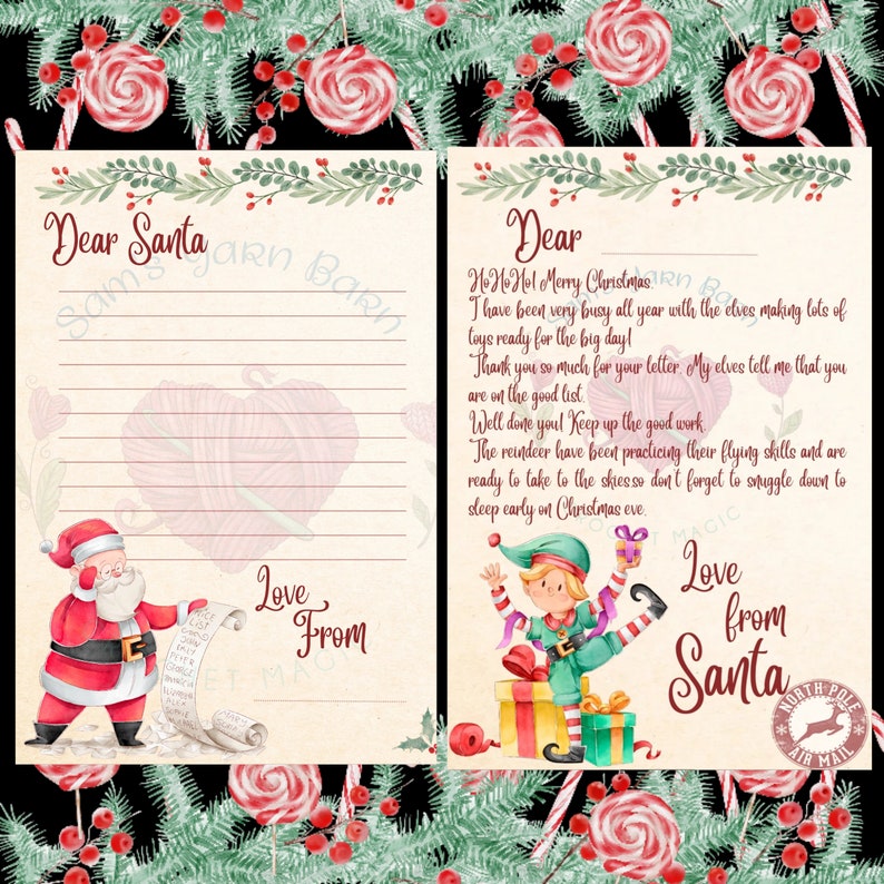 Letter to Santa and Reply From Santa for Christmas - Etsy
