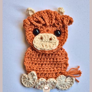 Bertie the Highland Cow Applique Crochet Amigurumi Pattern Pdf Digital ...