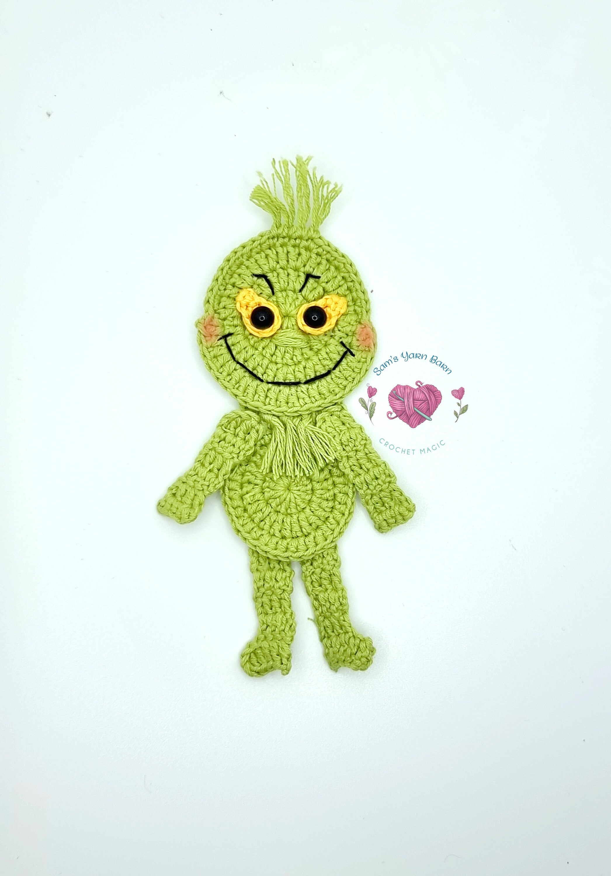 Grinch Christmas Crochet Applique Pattern Pdf Download - Etsy
