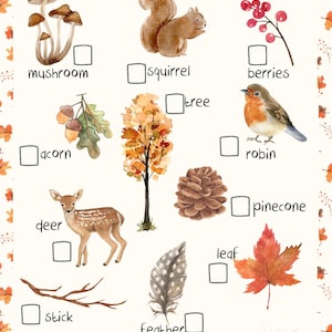 Autumn/fall Scavenger Hunt for Children Printable Pdf - Etsy