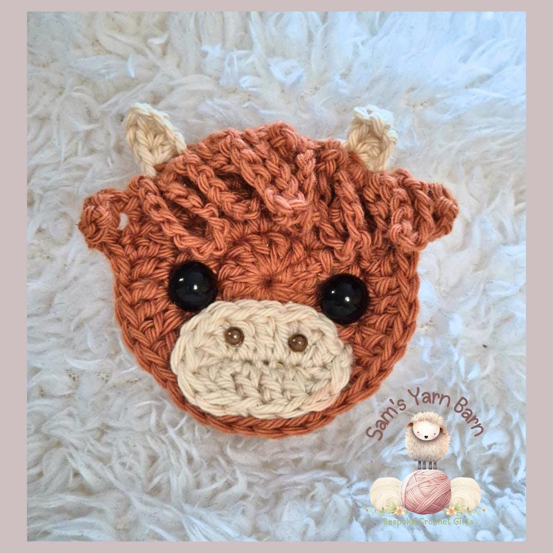 Fergus the Highland Cow Crochet Applique Crochet Pattern Quick and Easy ...