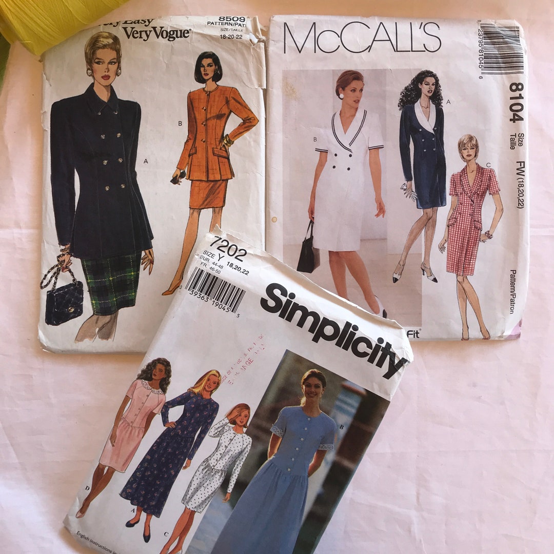 Vogue 8509 * Mccalls 8104 * Simplicity 7202 * Vintage Sewing Patterns ...