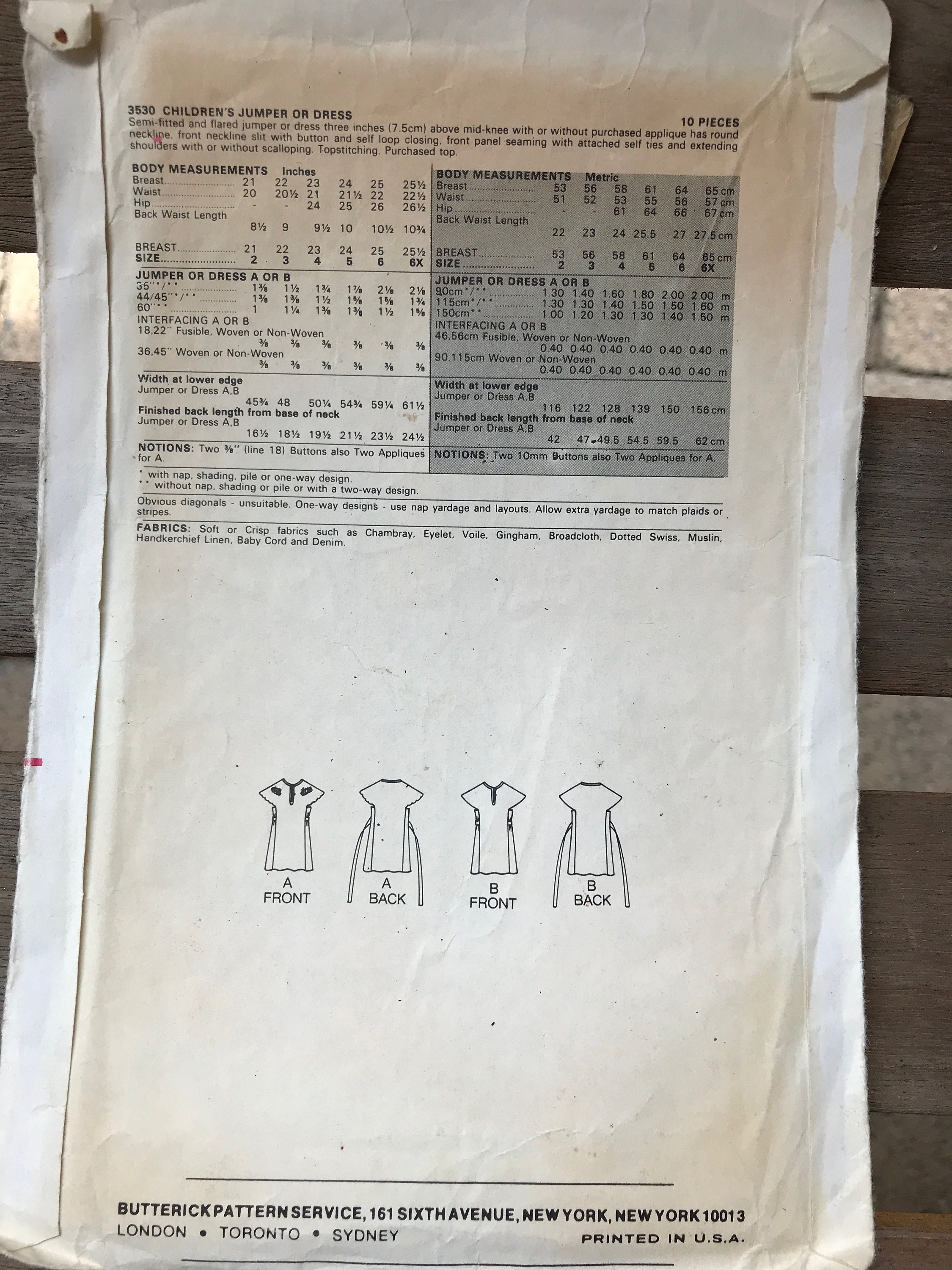 Vintage sewing pattern for girls Butterick 3350 McCalls | Etsy