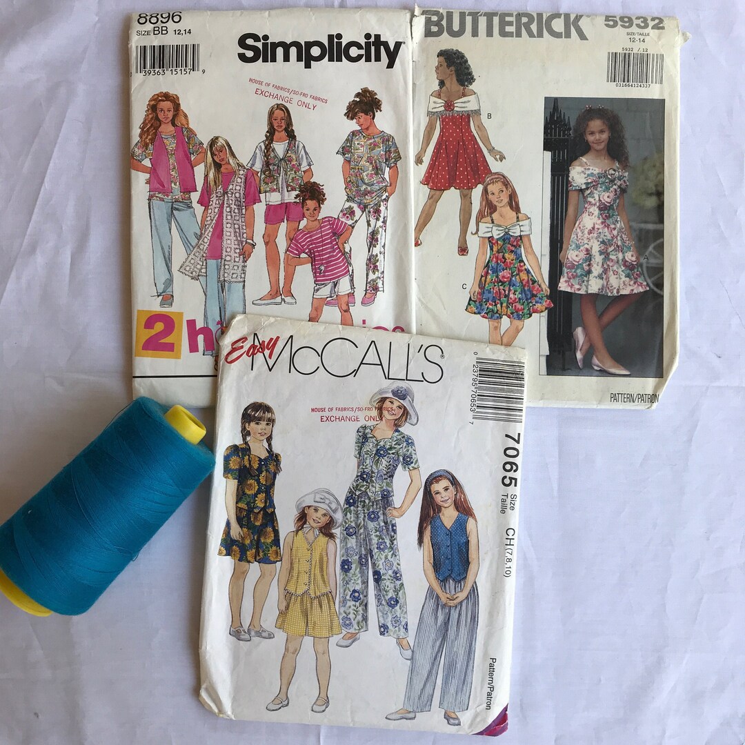 Vintage Sewing Patterns, Set of 3, Simplicity 8896, Butterick 5932 ...