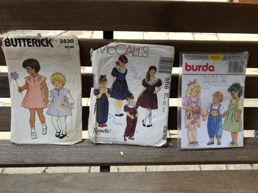 Vintage Sewing Pattern for Girls, Butterick 3350, Mccalls 5116, Burda ...