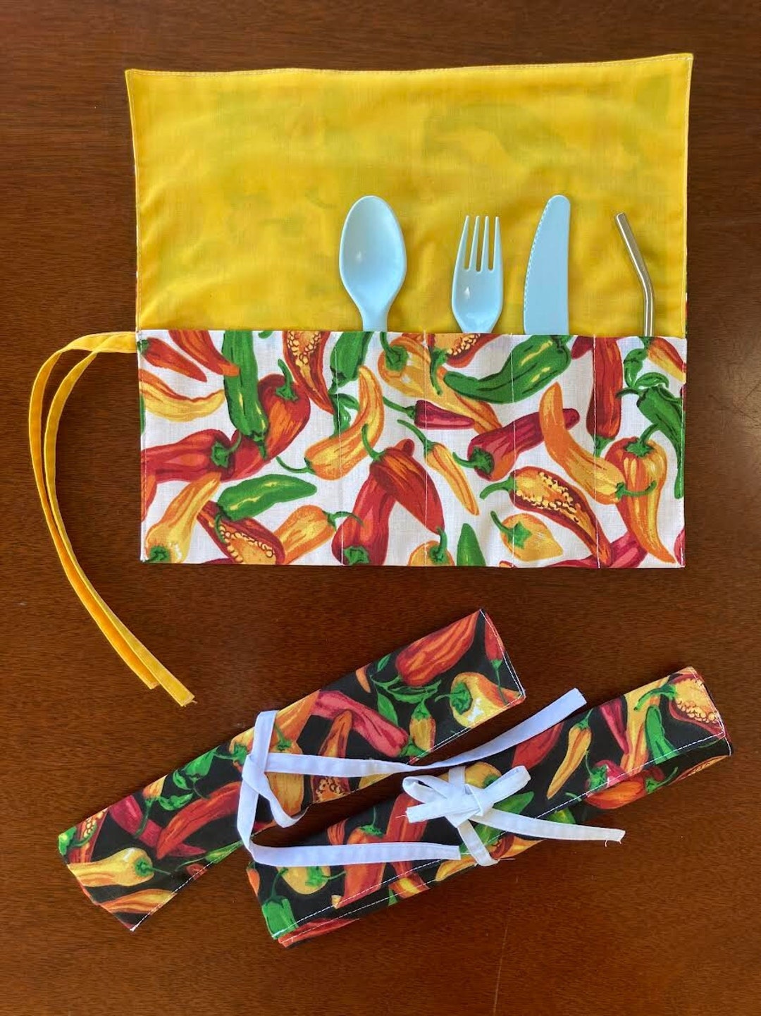 Travel Cutlery Holder Eco-friendly Utensil Wrap Silverware Roll up ...