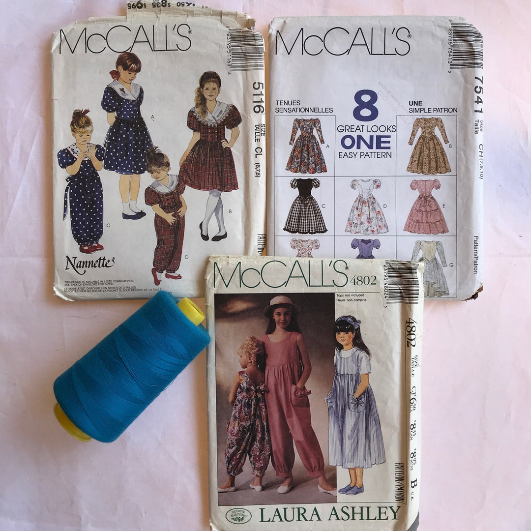 Vintage Sewing Patterns, Set of 3, Mccalls 5116, Mccalls 7541, Mccalls ...