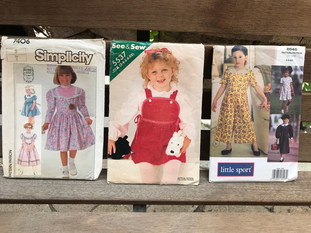 Vintage Sewing Pattern for Girls, Simplicity 7406, Butterick 5537 ...