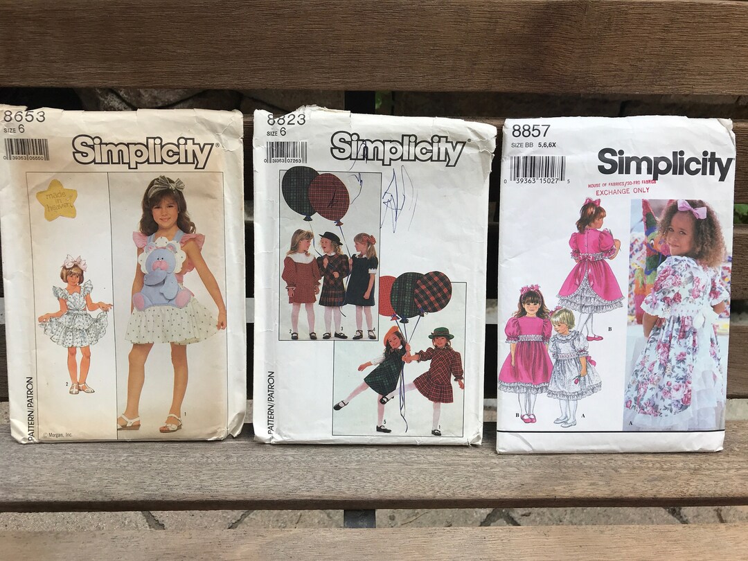 Vintage Sewing Pattern for Girls, Simplicity 8653, Simplicity 8823 ...