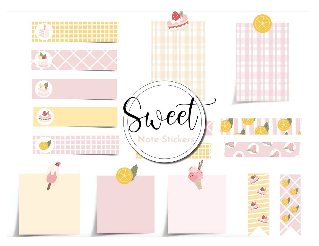 Digital Washi Tape, Note Stickers, Cute Goodnotes Sticker Book, Sticker ...