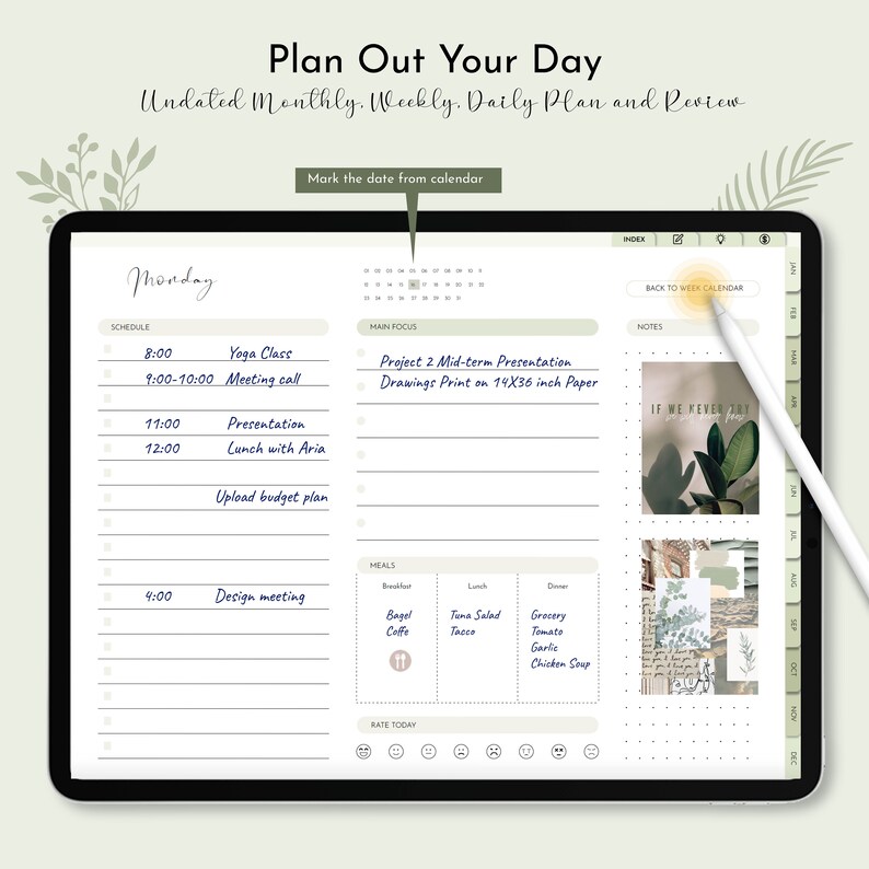 Undated Any Year Digital Planner, Goodnotes, Undated Daily Planner ...