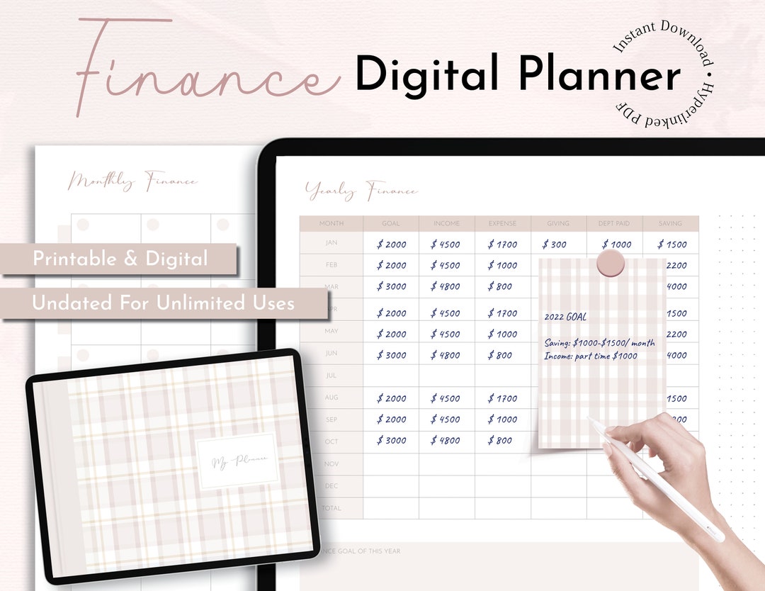 Digital Finance Planner, Financial Planner, Budget Tracker, Finance ...