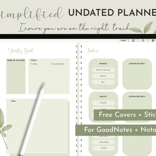 Undated Any Year Digital Planner Goodnotes Undated Daily - Etsy