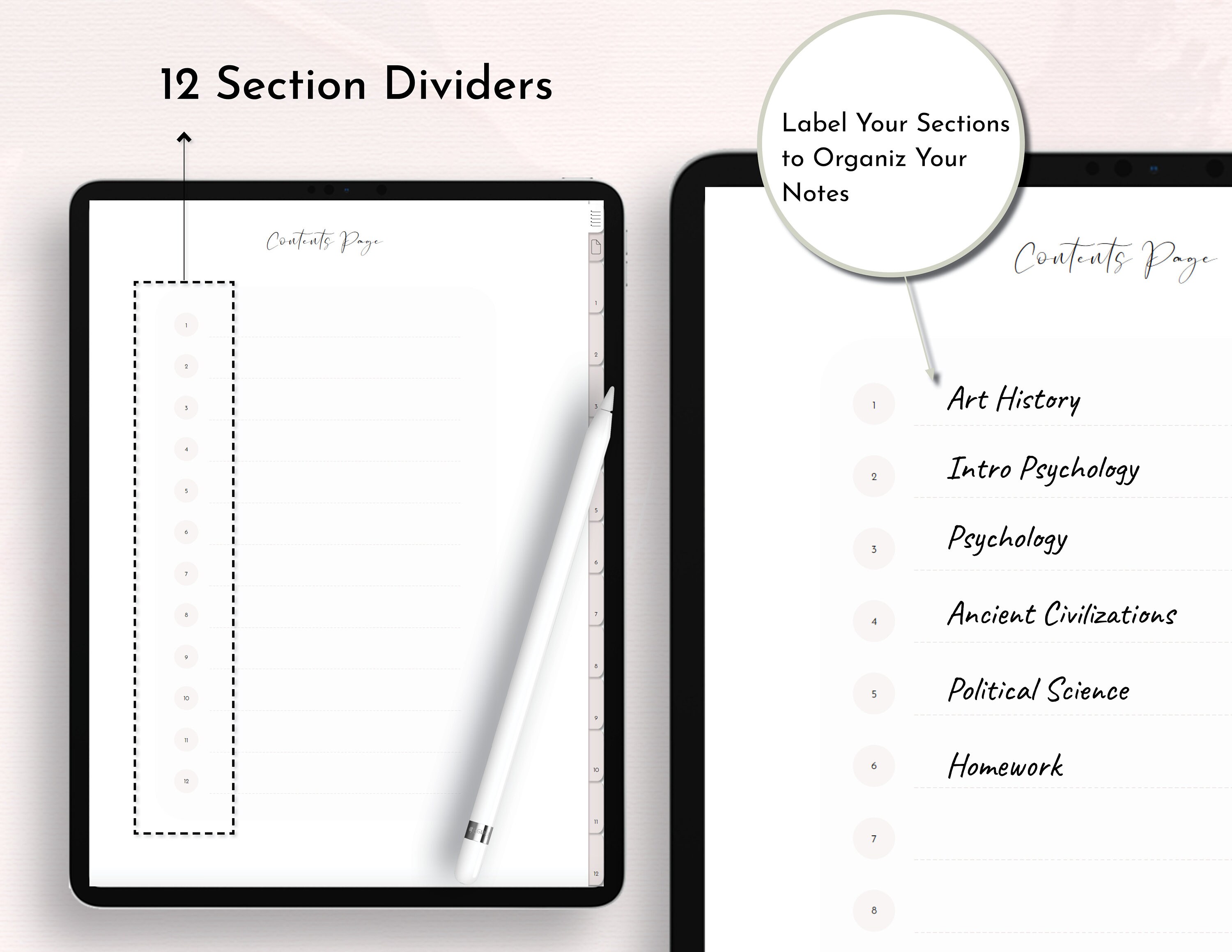Digital Notebook for Goodnotes Notability Hyperlinked Tabs - Etsy
