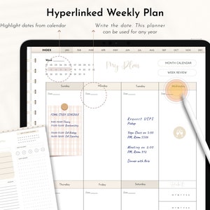 Undated Portrait Digital Planner, Any Year Goodnotes Planner ...