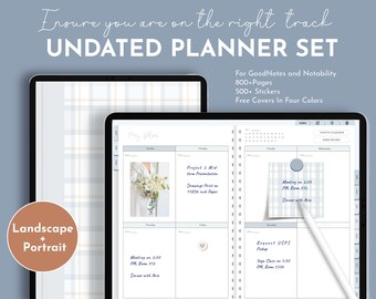 Undated Digital Planner Goodnotes and Notability Templates - Etsy