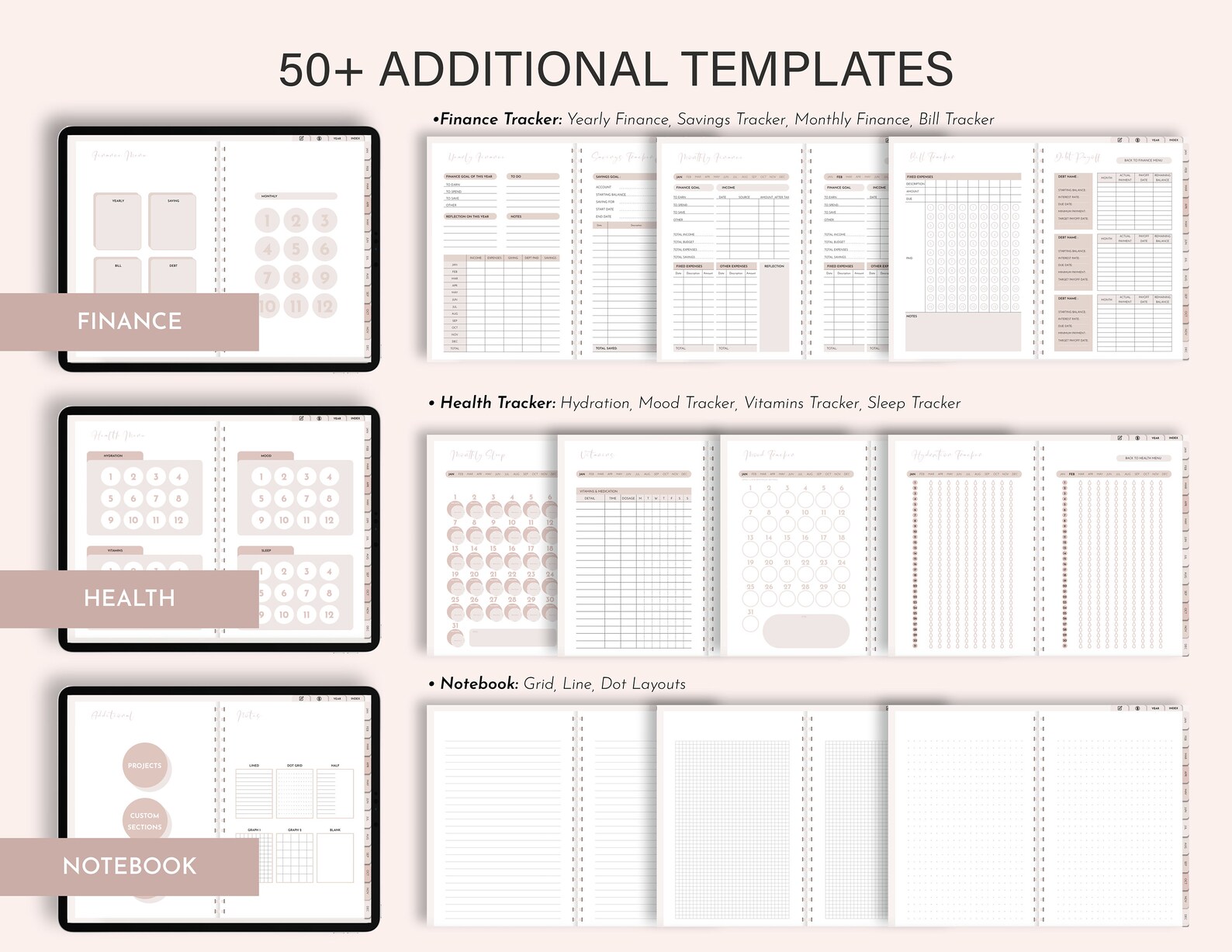 Undated Digital Planner Binder Goodnotes Planner Notability - Etsy