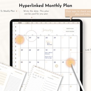 Undated Portrait Digital Planner, Any Year Goodnotes Planner ...