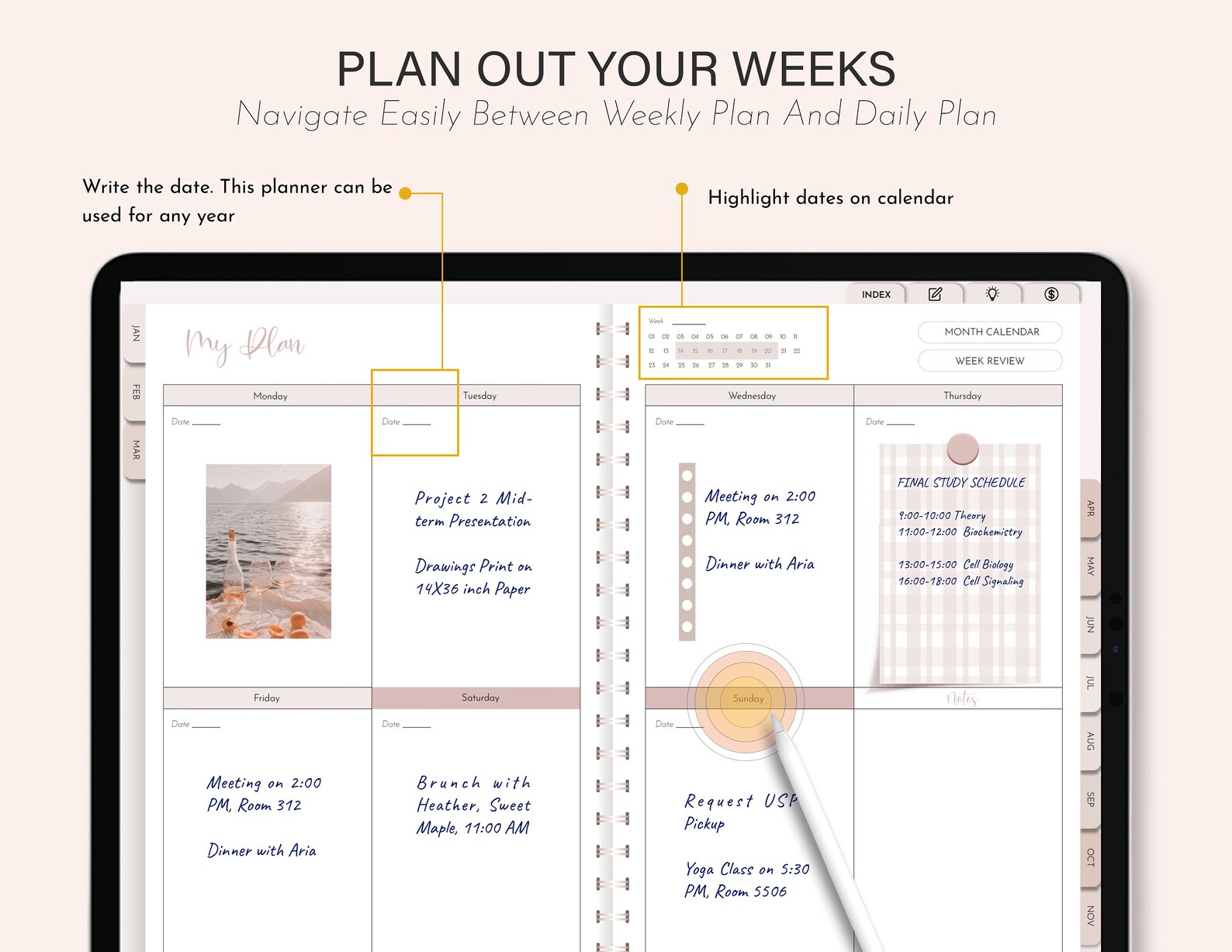 Undated Digital Planner Binder Goodnotes Planner Notability - Etsy