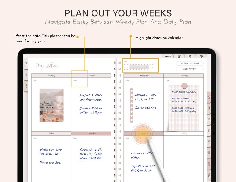 Undated Digital Planner Binder Goodnotes Planner Notability - Etsy