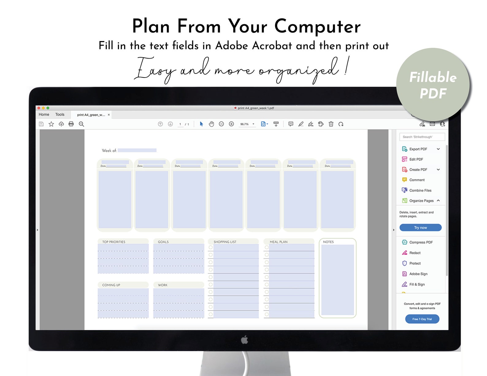 Undated Student Weekly Digital Planner, Goodnotes Planner, Notability ...