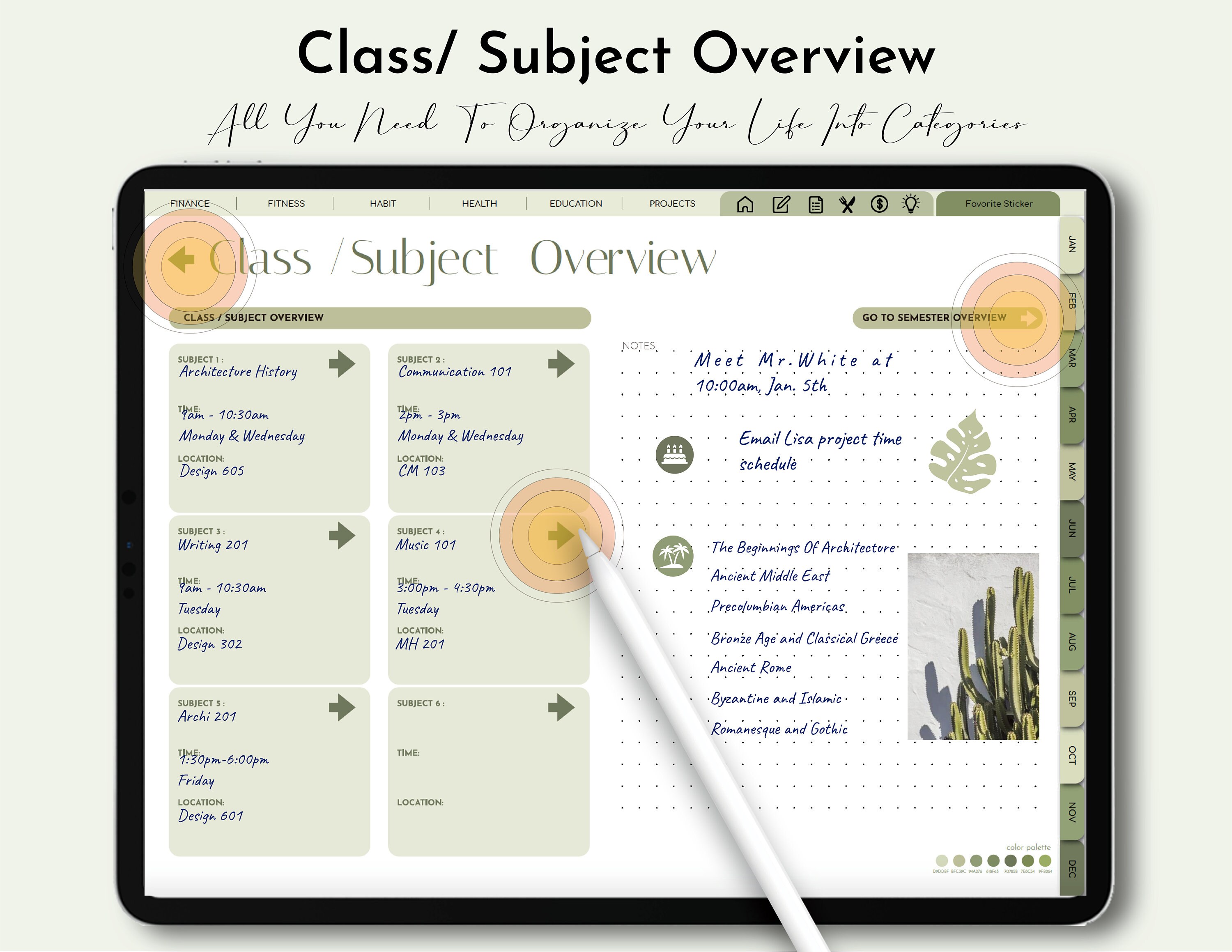 Undated Student Goodnotes Planner Any Year Digital Planner | Etsy