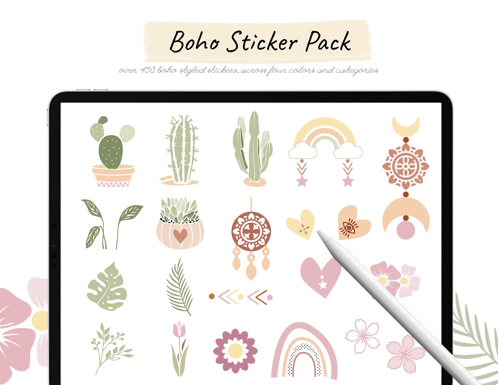Digital Stickers Boho stickers set goodnotes sticker book | Etsy
