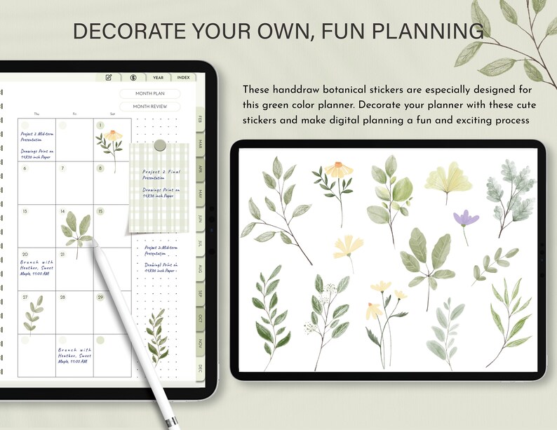 Undated PORTRAIT Digital Planner Goodnotes Planner - Etsy
