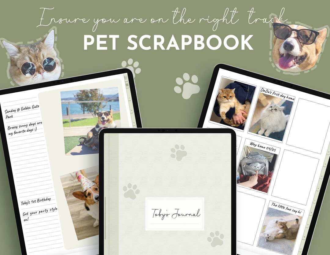 Digital Pet Scrapbook, Pet Journal, Pet Care Planner, Pet Photo Album ...