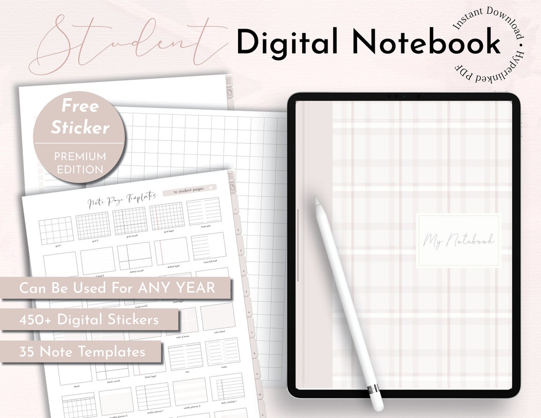 Student Notebook for Goodnotes, Notability Notebook, Hyperlinked Tabs ...
