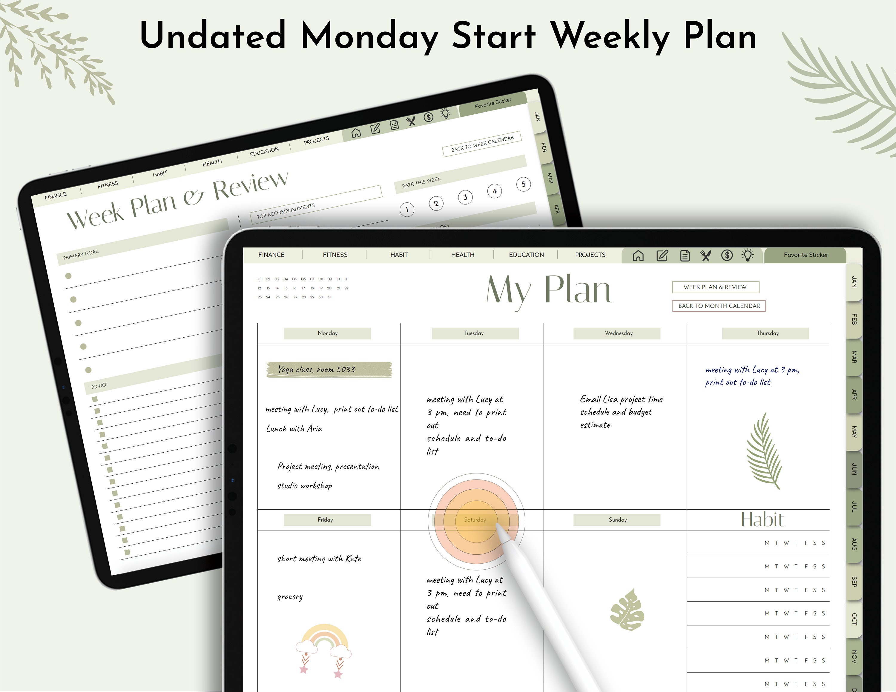 Undated Student Goodnotes Planner Any Year Digital Planner | Etsy