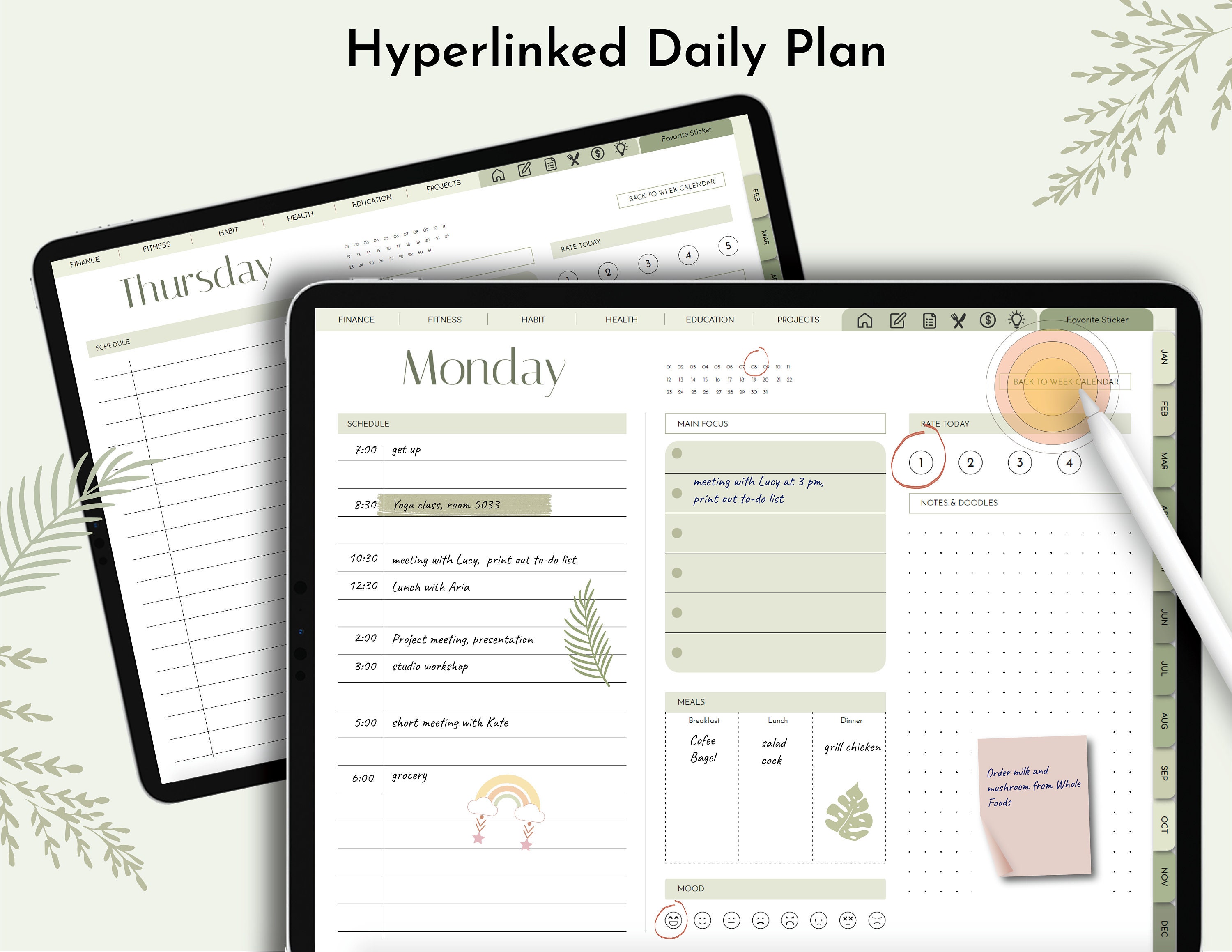 Undated Student Goodnotes Planner Any Year Digital Planner | Etsy