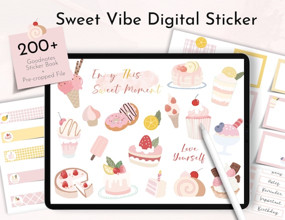 Digital Stickers Cute Goodnotes Sticker Book Sticker PNG for - Etsy