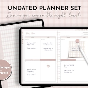 Undated Digital Planner Binder, Goodnotes Planner, Notability Planner ...