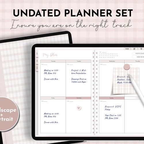 Undated Digital Planner Binder Goodnotes Planner Notability - Etsy