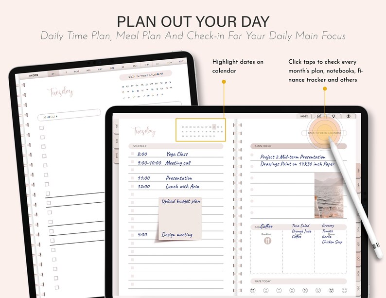 Undated Digital Planner Binder Goodnotes Planner Notability - Etsy